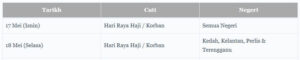 Hari Raya Haji 2027, Tarikh Cuti Sekolah & Cuti Umum