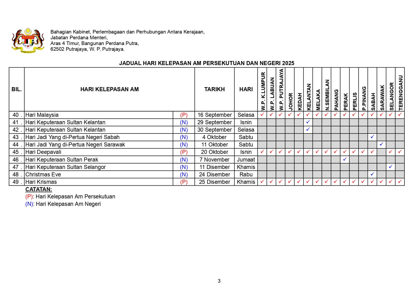 Sarawak Public Holidays 2025 - CutiSekolah.com.my