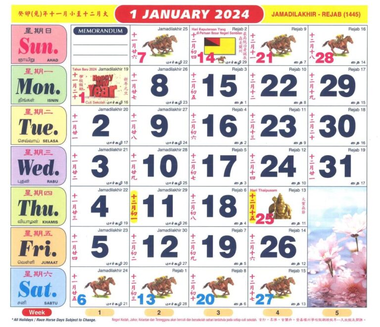 Calendar 2024: Malaysian Public Holiday and School Holiday Dates ...