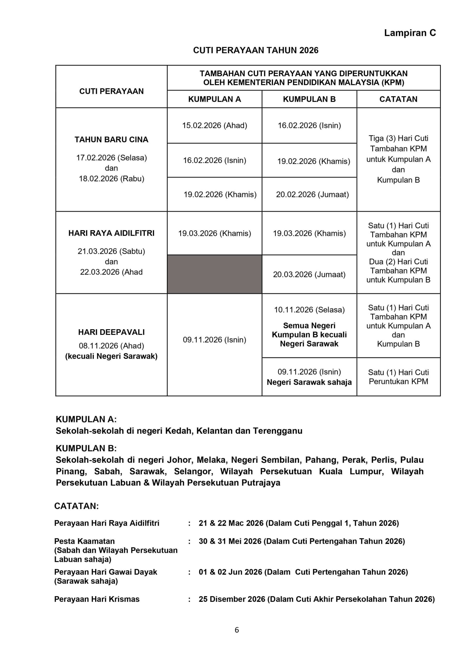 Negeri Sembilan Public Holidays 2026 - CutiSekolah.com.my